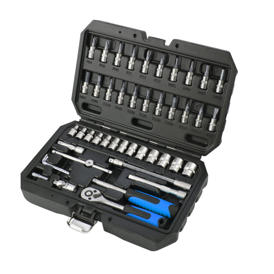 Juego de llaves de vaso y llaves fijas de 46 piezas UP FOR REPAIR - Norauto