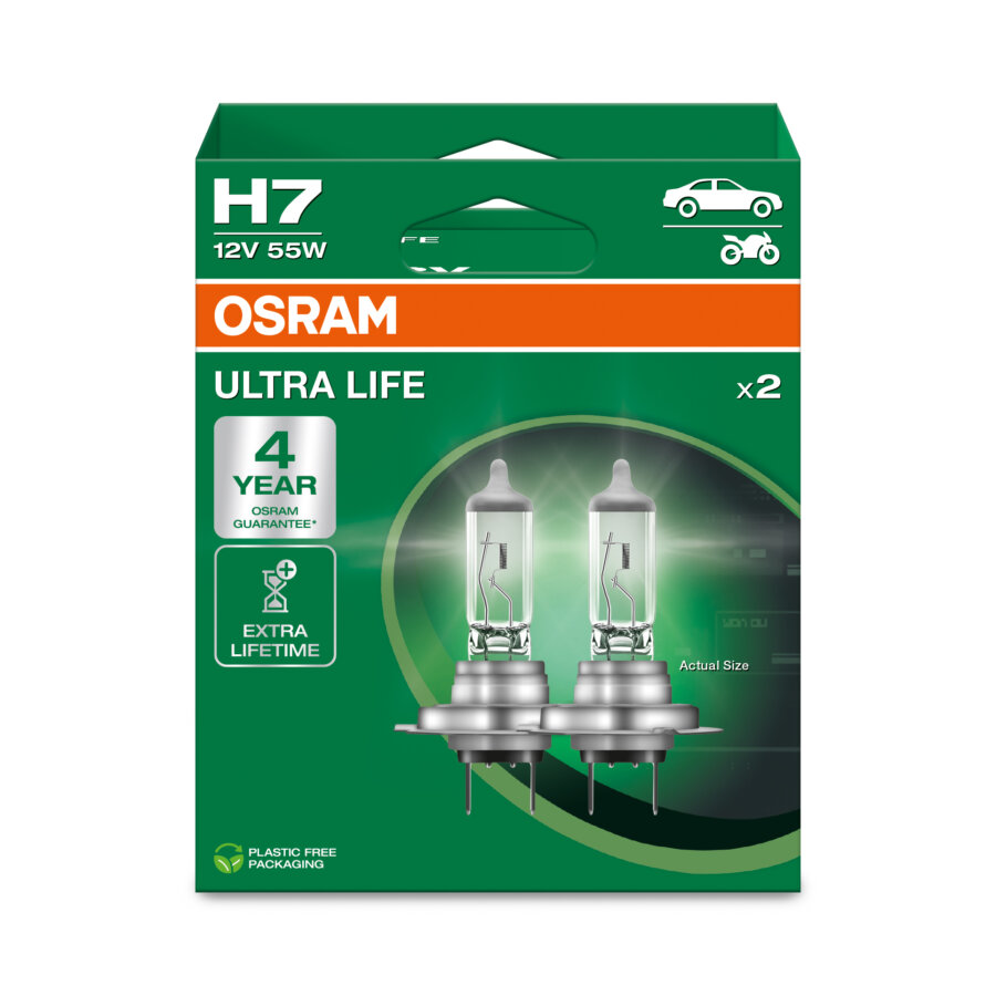 2 bombillas H7 12V OSRAM ULTRA LIFE-HCB - Norauto